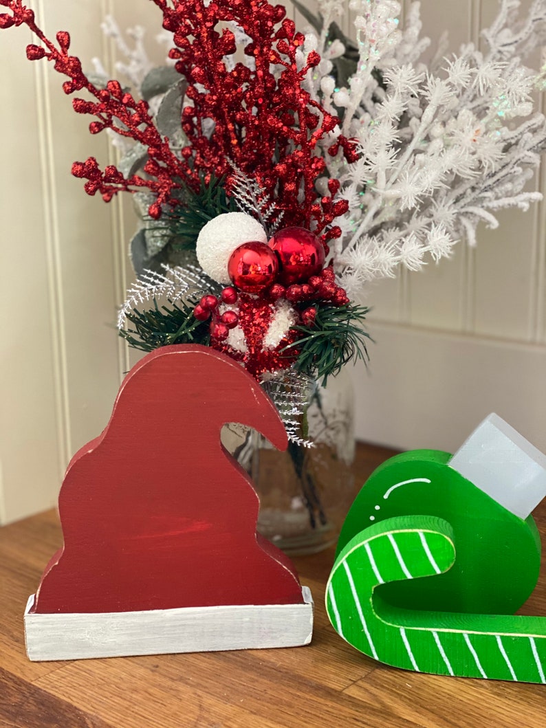 Rustic Skinny Santa Hat Wood Santa Hat Christmas Wood Decor | Etsy