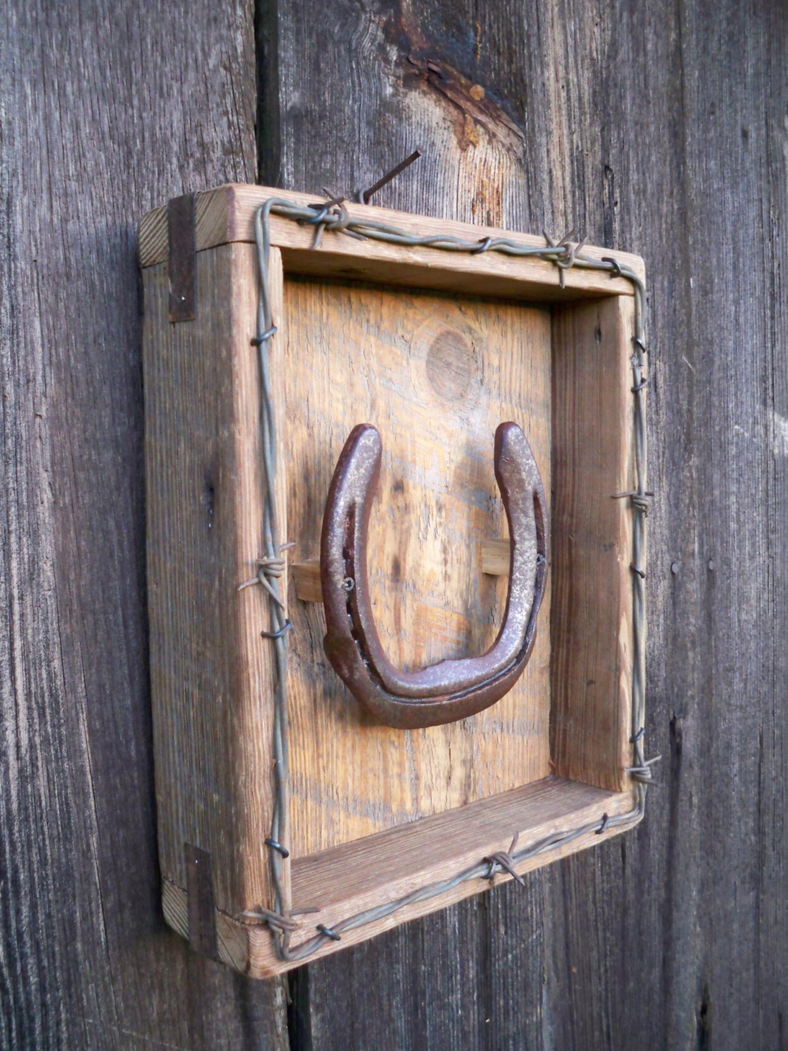 Horse Shoe Shadow Box Wall Decor - Etsy