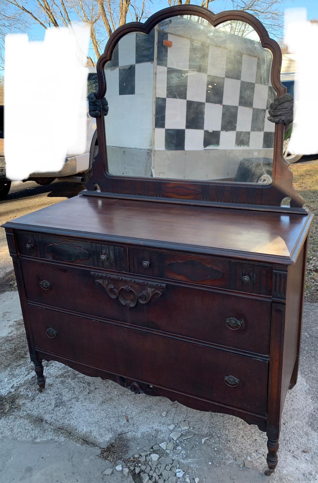 Shipping Not Free Victorian Dresser and Mirror ~beautiful - Etsy