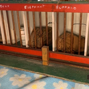 Large Folk Art Circus Wood Barn Enclosure Schoenhut Type Display W ...