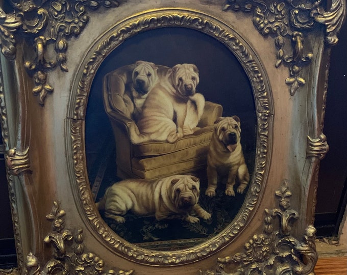 Dog Art Shar Pei Large Portrait on Board ~shipping Not Free - Etsy