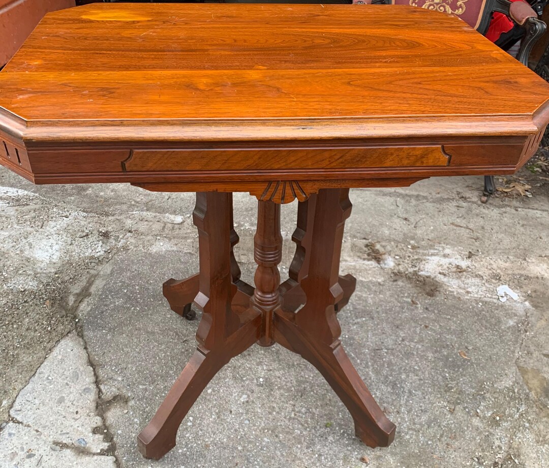 Shipping Not Free Victorian Table Walnut Parlor Stand Side End Table ...