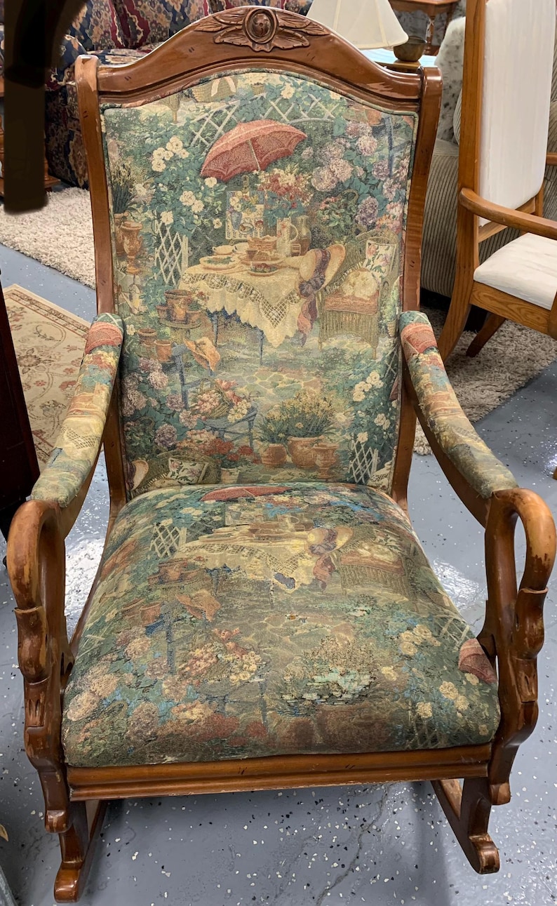 Swan Handle Wood Rocking Chair ~shipping NOT Free - Etsy