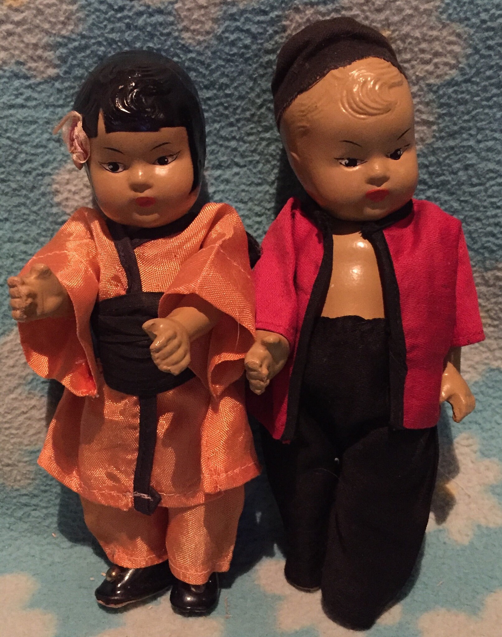 Adorable Asian 1930s Souvenir Composition Doll Set Dolls & Action ...