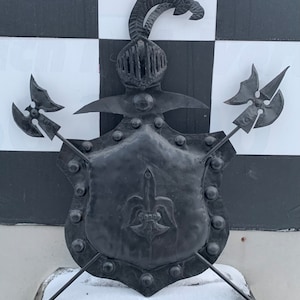 Medieval Knight Family Crest Shield Coat of Arms Large Metal Wall Art ...