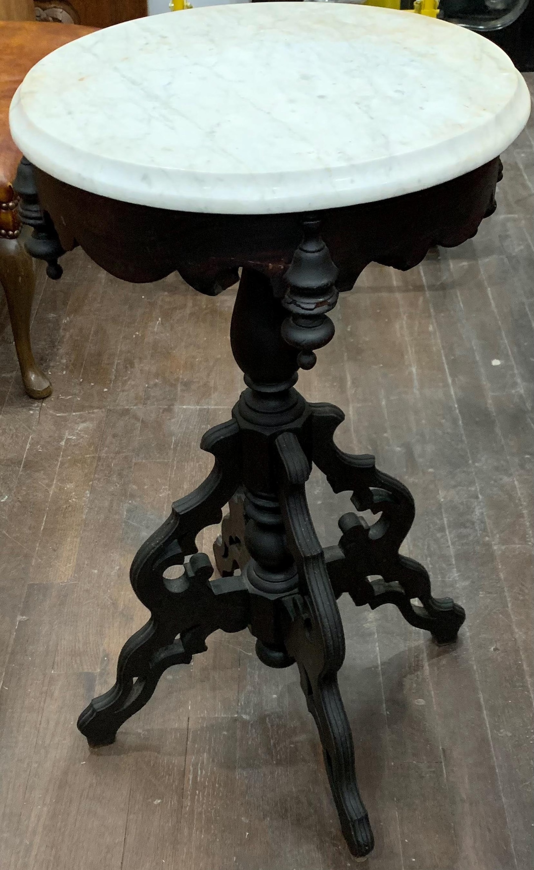 Victorian Round Marble Top Parlor Stand Side End Table eastlake ...
