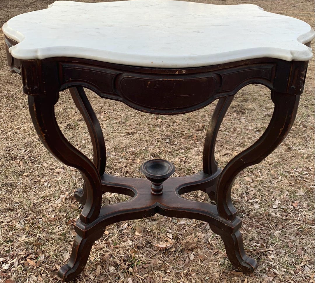 Victorian TLC Marble Top Parlor Side End Table ~ Shipping is NOT Free ...