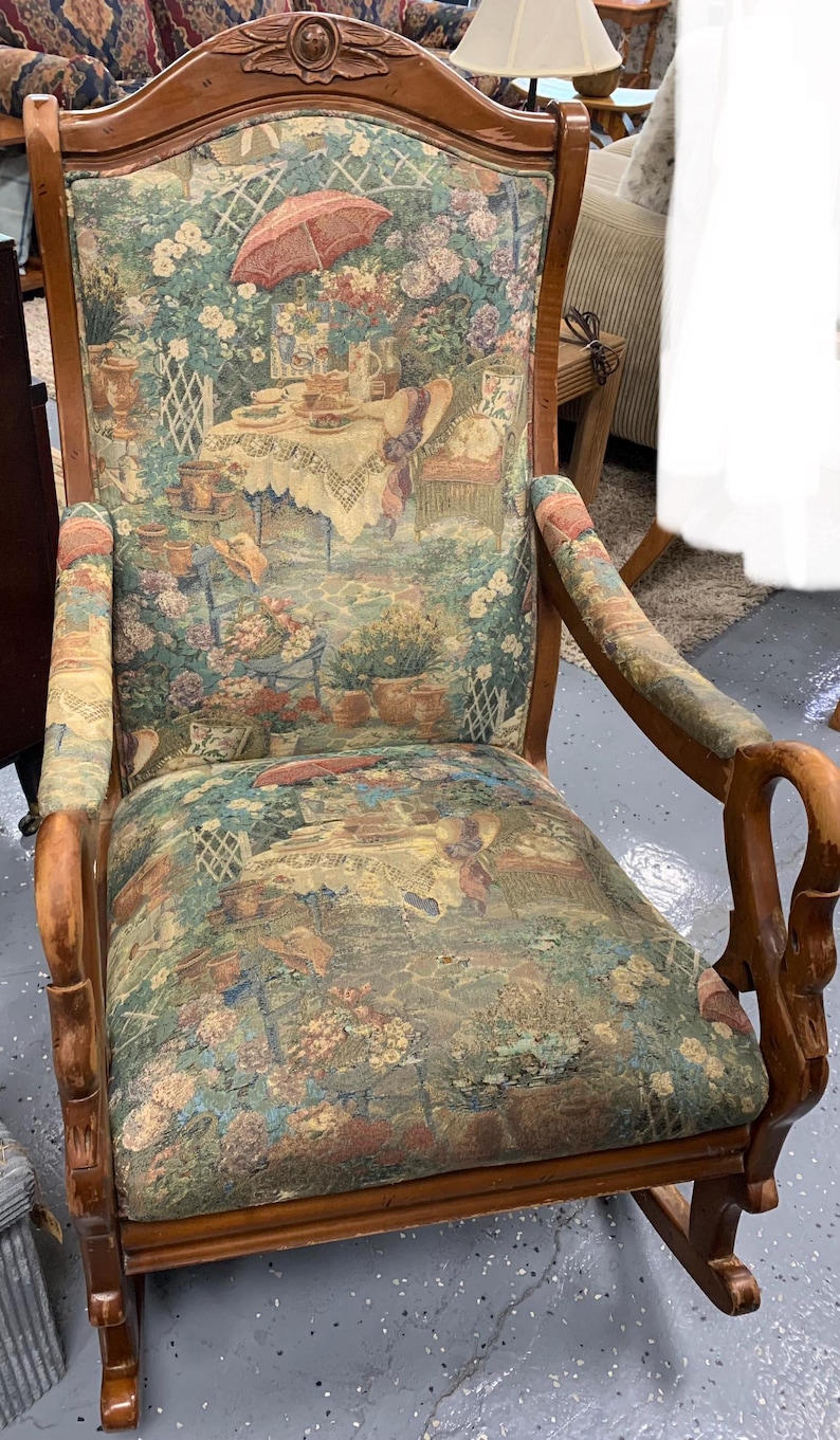 Swan Handle Wood Rocking Chair ~shipping NOT Free - Etsy