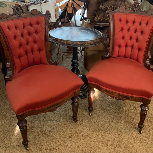 Red Victorian Chair - Etsy