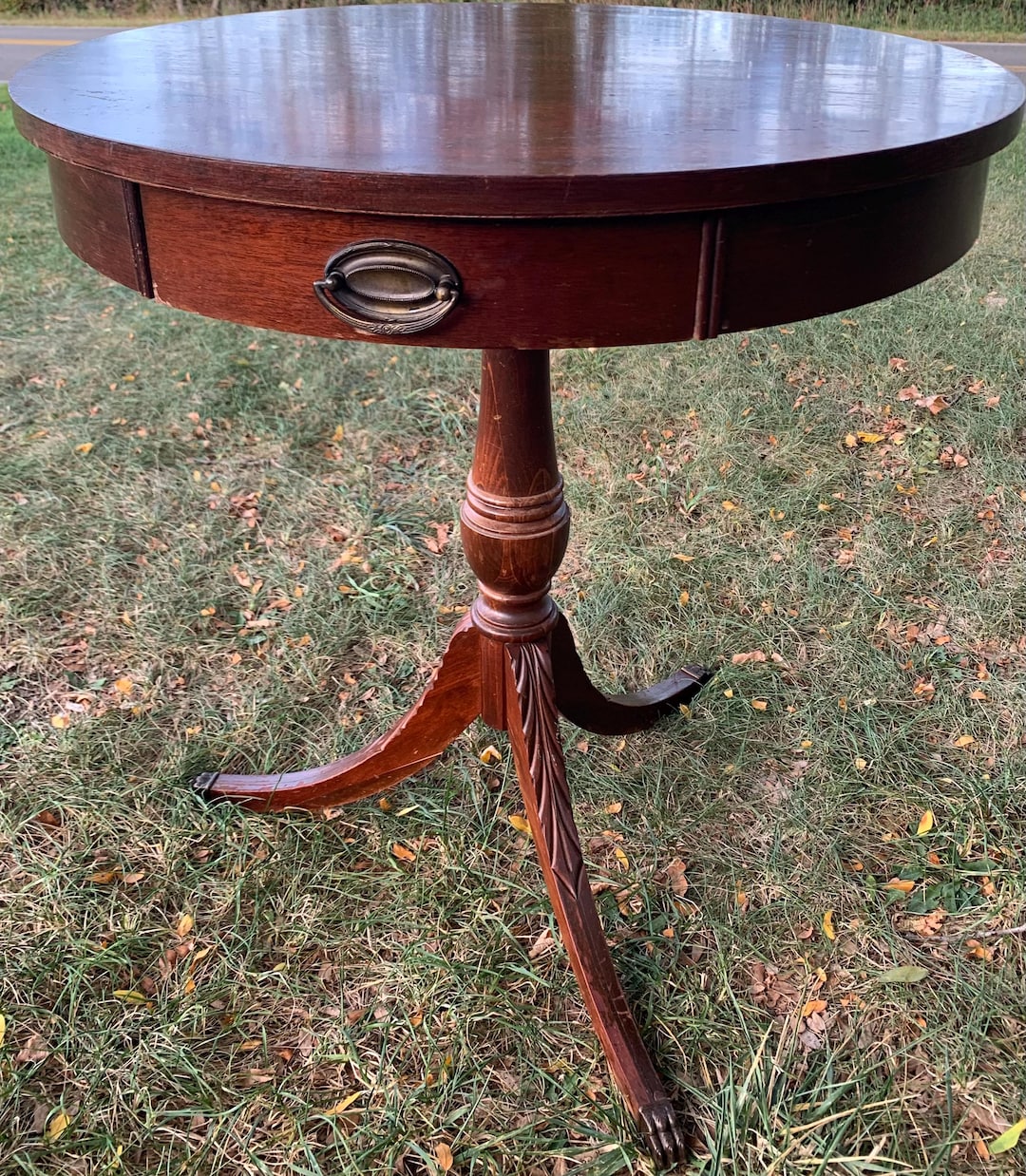 Mersman Mid Century Round Wood Side Table ~shipping is Not Free - Etsy