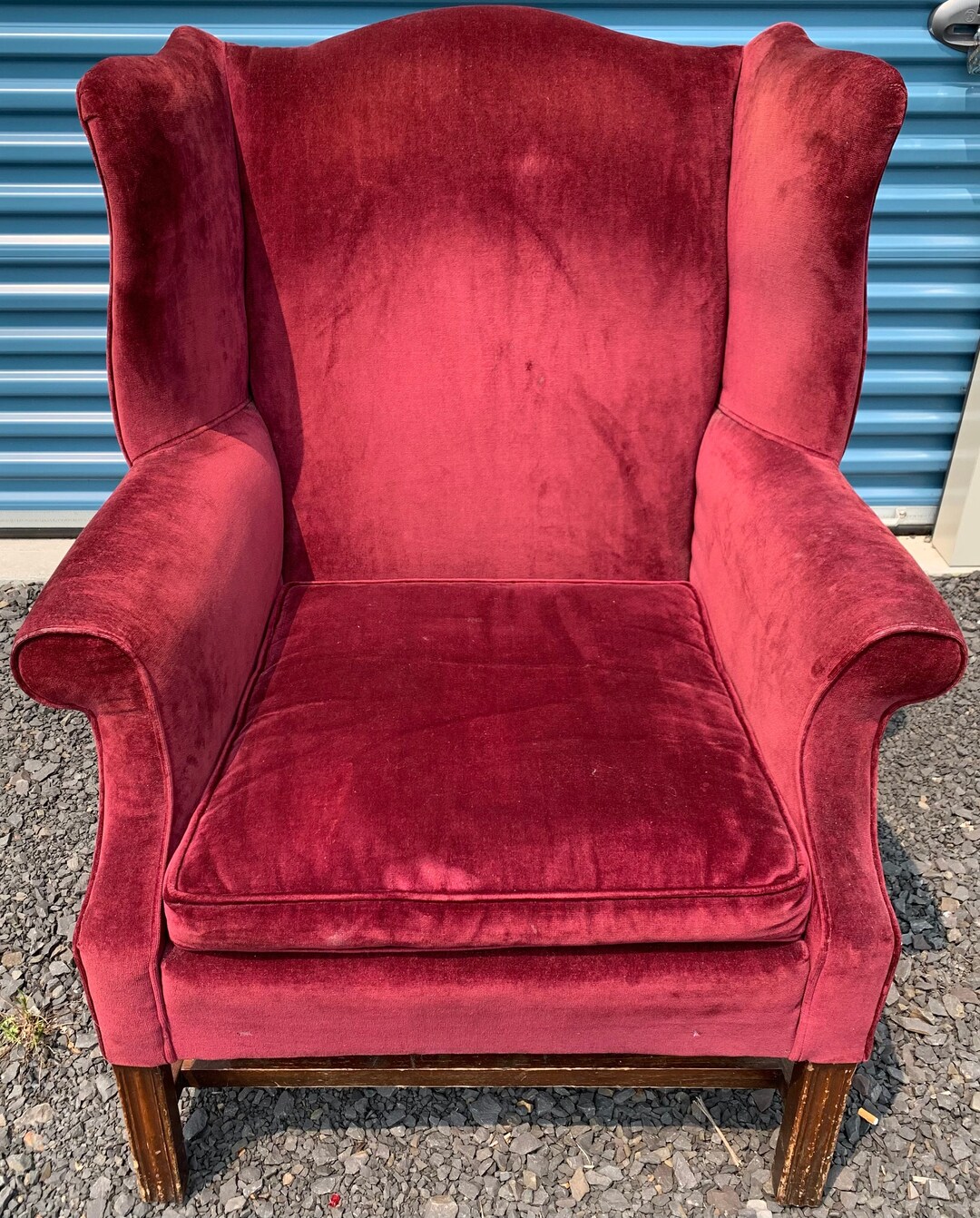 Vintage Ruby Red Wing Back Style Armchair - Etsy