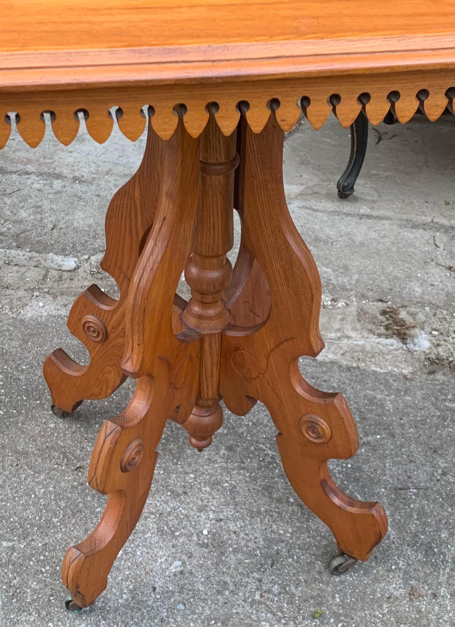 Victorian Oak Parlor Stand Side End Table ~eastlake ~ Shipping is NOT ...