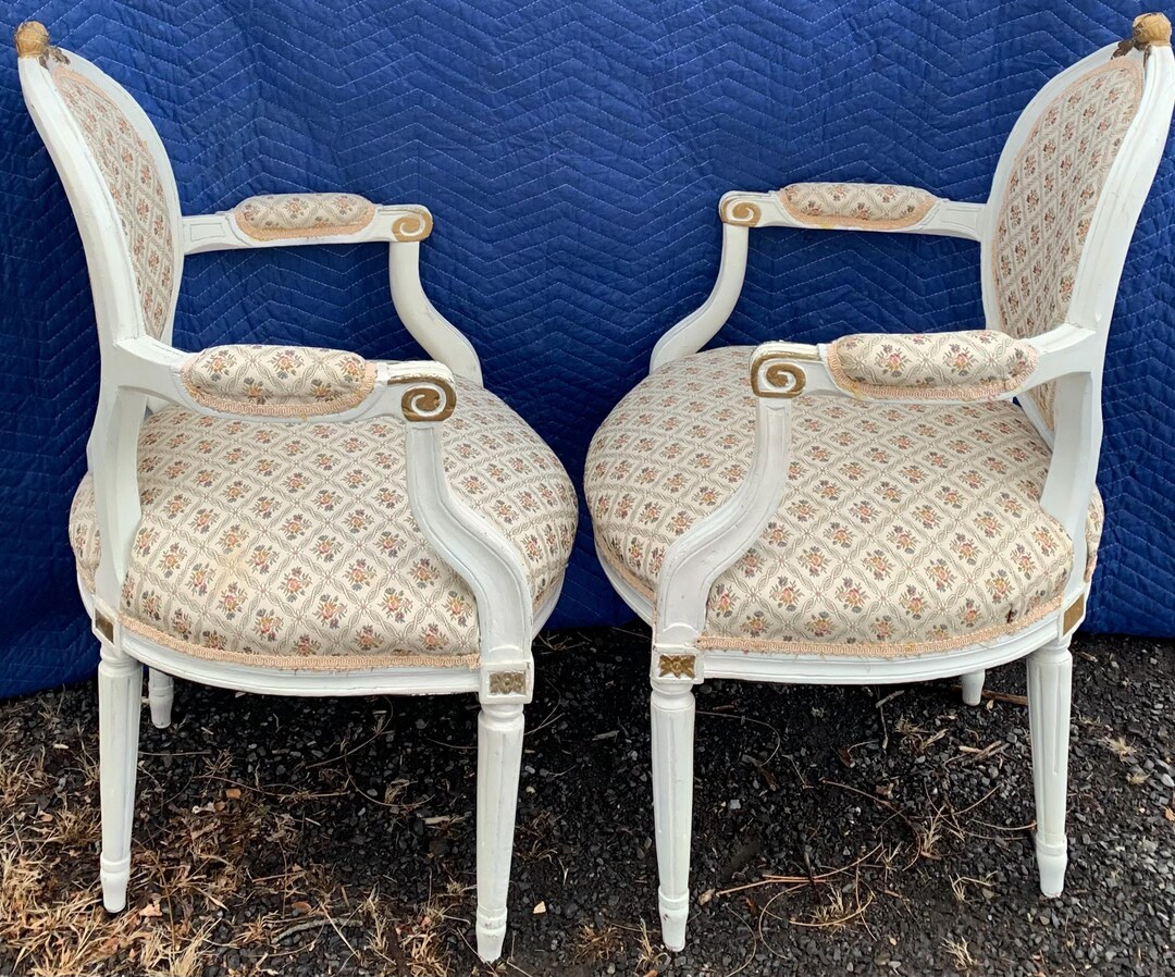 Vintage Set French Style Armchairs Chairs ~ French Country Provincial ...