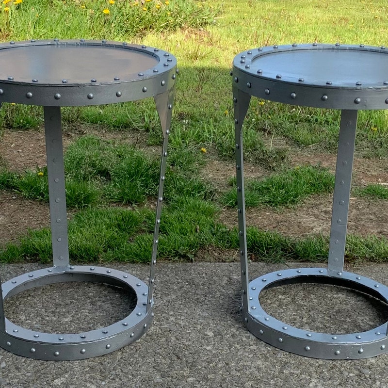 Steel End Table - Etsy