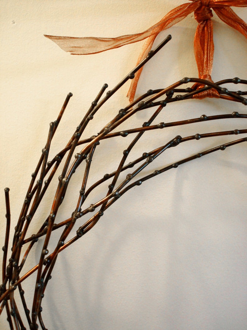 Willow Wreath of Welded Steel With Copper Highlights - Etsy