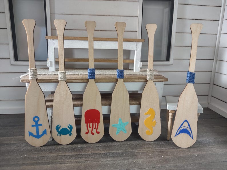 Dollhouse 1/12 Scale Beach House Oar and Paddle Decor - Etsy