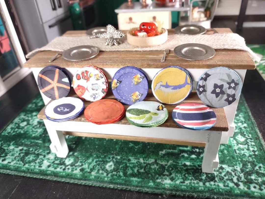 Dollhouse 1 12 Scale Beach Sea Creatures Paper Plates - Etsy