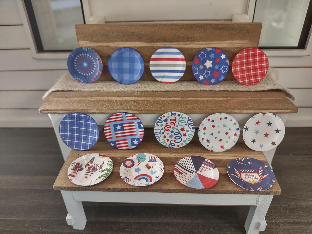 Dollhouse 1 12 Scale Patriotic Paper Plates - Etsy