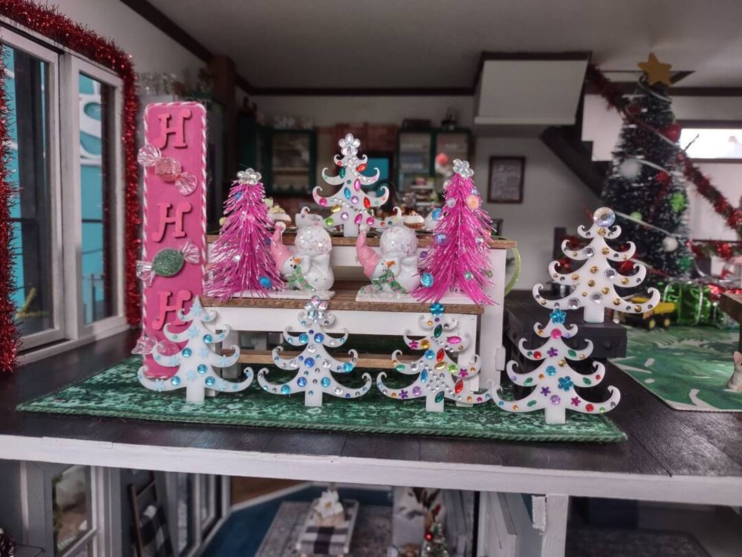 Dollhouse 1 12 Scale Christmas Decor Trees Snowman - Etsy
