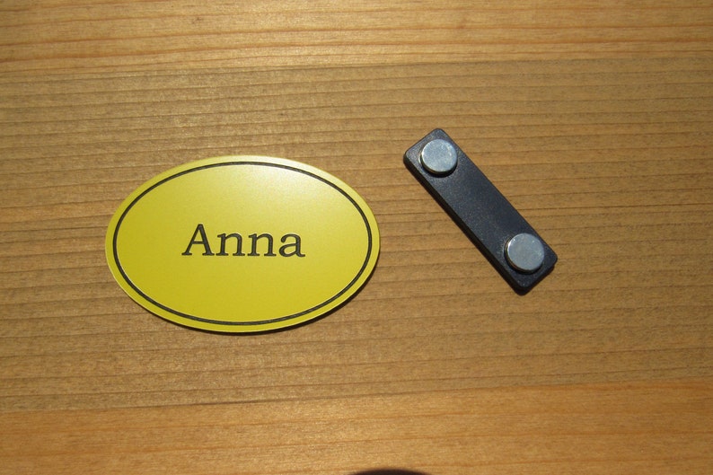 Plastic Oval Name Tag - Etsy