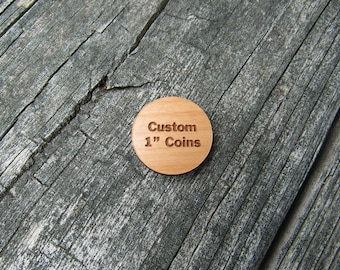 Custom 1.5 Inch Wood Coins - Etsy