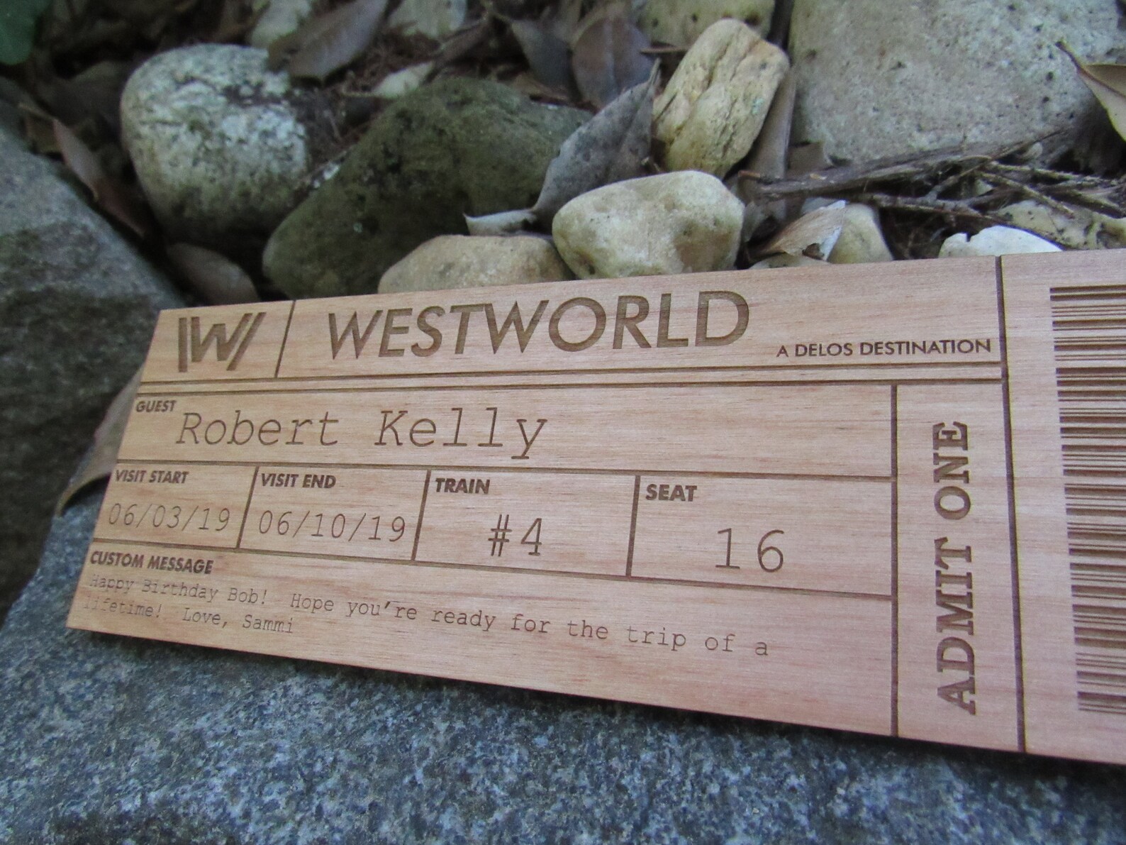 Custom Wood Westworld Ticket - Etsy