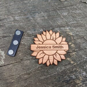 Custom Sunflower Shaped Name Tag - Etsy