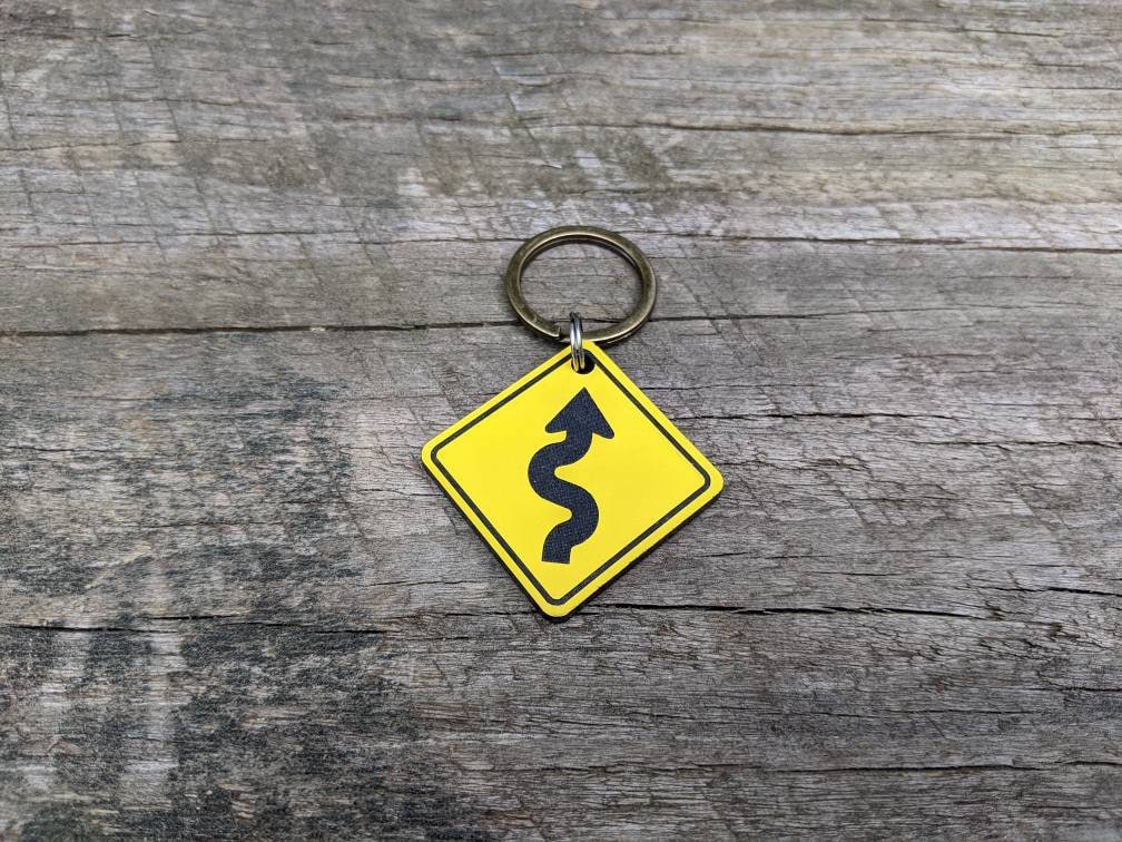 Caution Street Sign Key Chains - Etsy