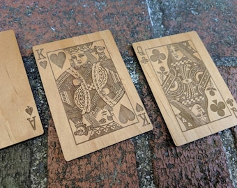 Deck of Playing Cards 3mm Thick Wooden Playing Cards Laser Cut and ...