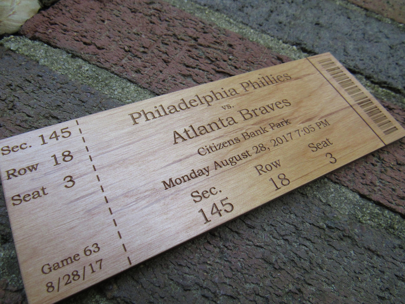 Custom Wood Baseball Ticket - Etsy