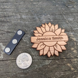 Custom Sunflower Shaped Name Tag - Etsy