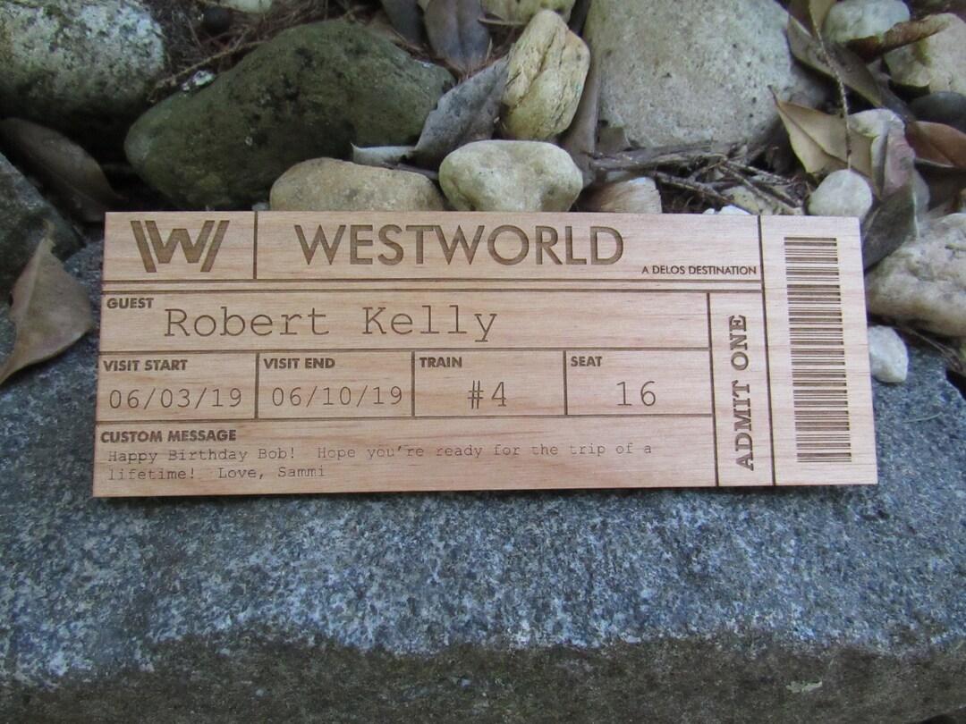 Custom Wood Westworld Ticket - Etsy