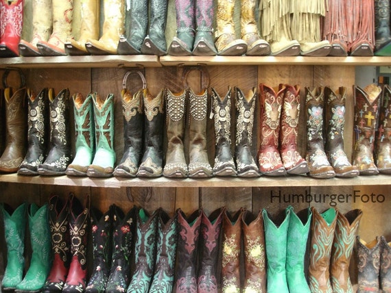 Wall of Boots. Southwestern Photography Cowboy Boots Leather | Etsy