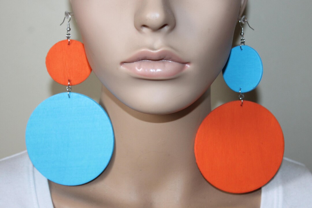 Colorful Mismatch Wooden Earrings| Diva Earrings| Big Statement ...