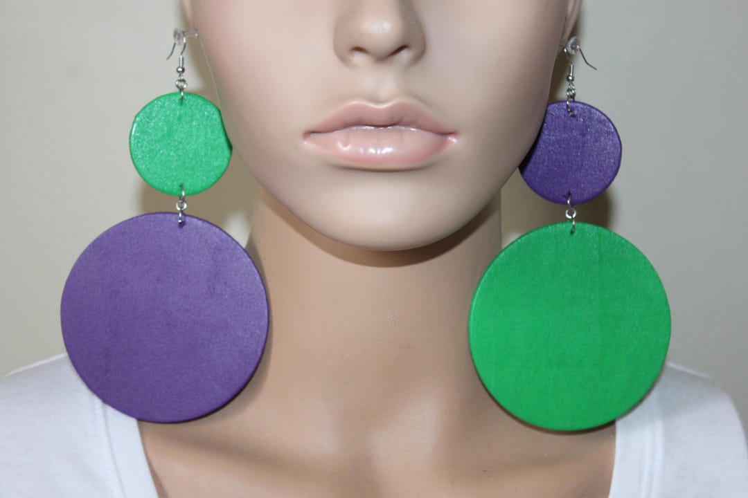 Colorful Mismatch Wooden Earrings| Diva Earrings| Big Statement ...