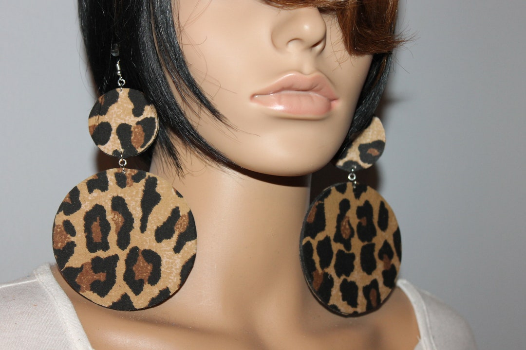 Leopard Print Earrings| Animal Print Earrings| Fabric Earrings| Diva ...