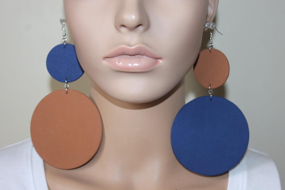 Colorful Mismatch Wooden Earrings| Diva Earrings| Big Statement ...