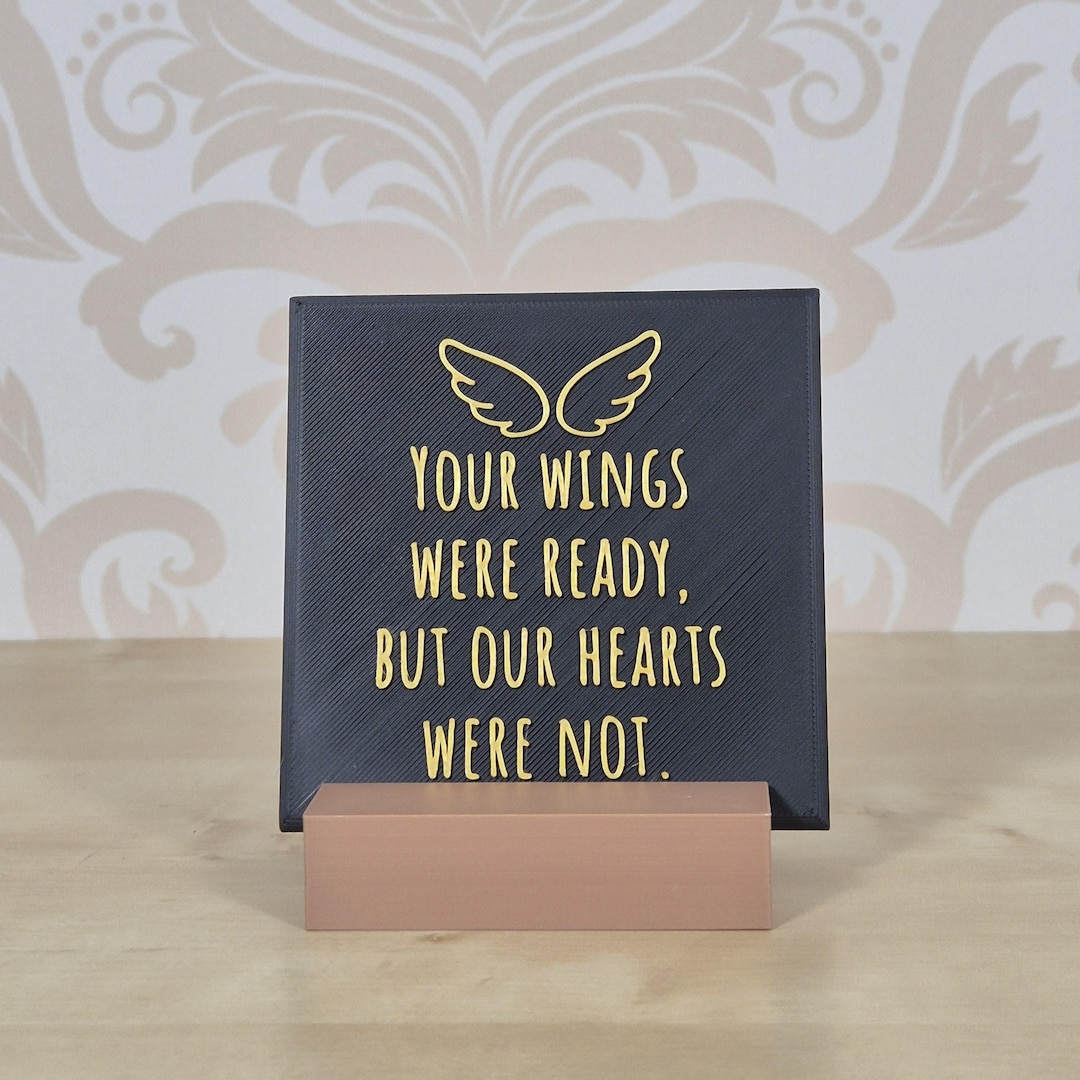 Your Wings Were Ready Decor | 3D Printed Memorial Tile | Remembrance ...