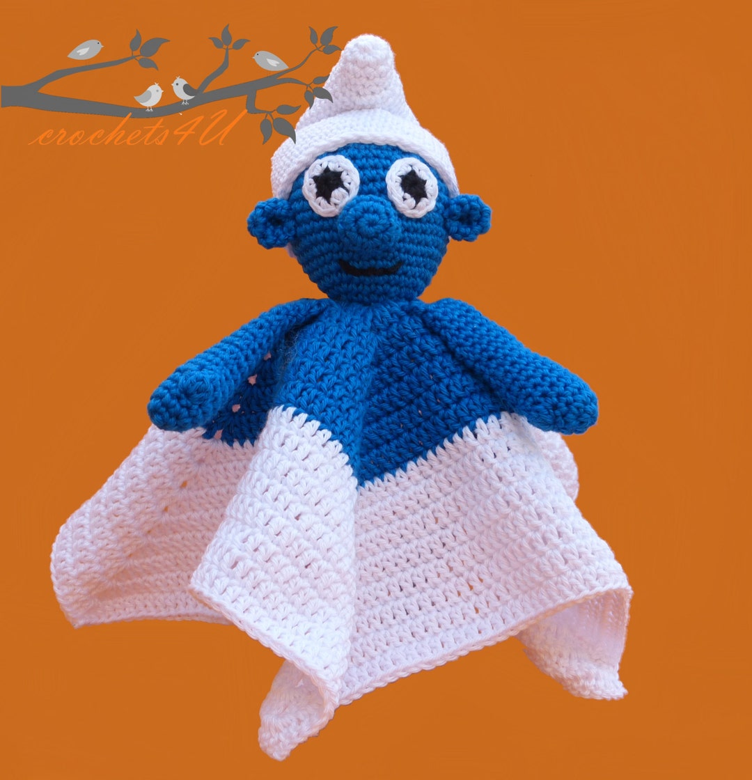 Crochet Pattern Lovey Smurf, Security Blanket, Crochet Pattern - Etsy