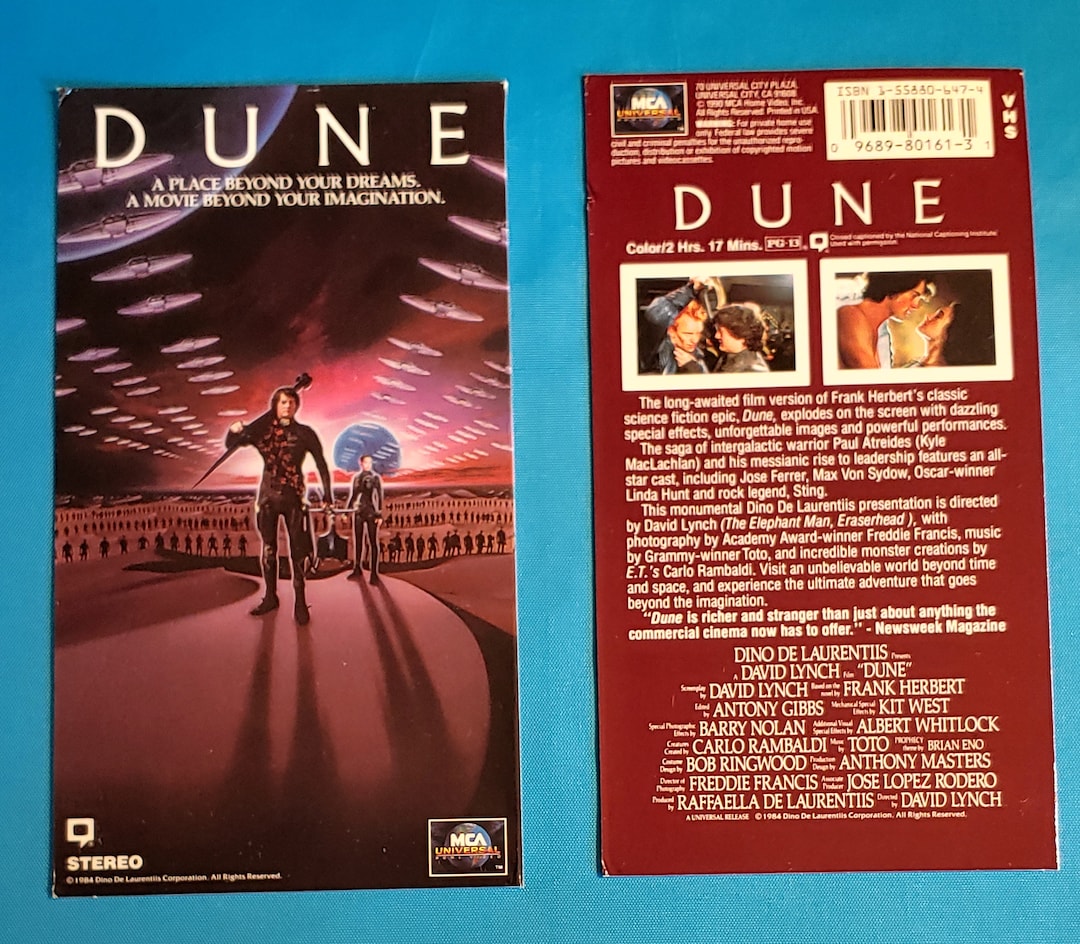 DUNE 1984 Repurposed Original Vhs Sleeve to Unique Journal, Choose Lined or Unlined Paper, Diary ...