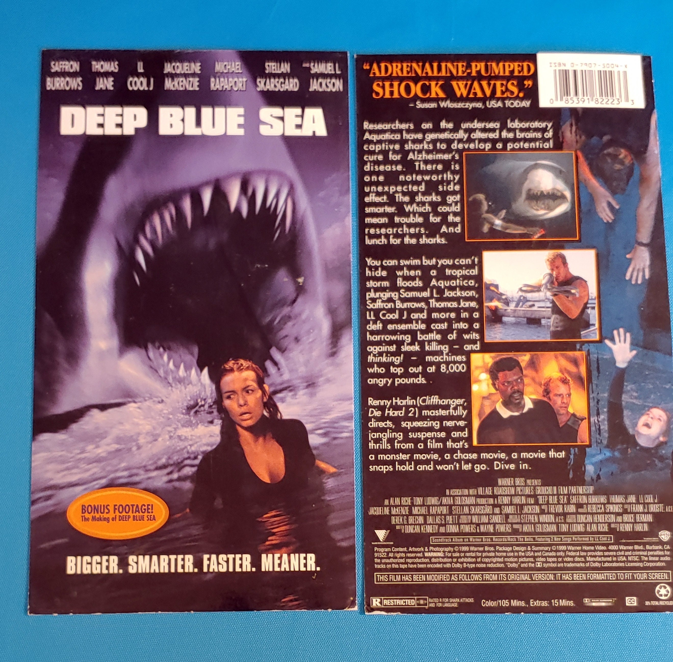 DEEP BLUE SEA 1999 Repurposed Original Vhs Sleeve to Unique - Etsy
