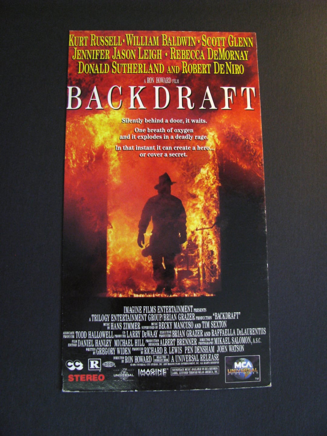 BACKDRAFT 1991 Repurposed Original VHS Sleeve to Unique - Etsy