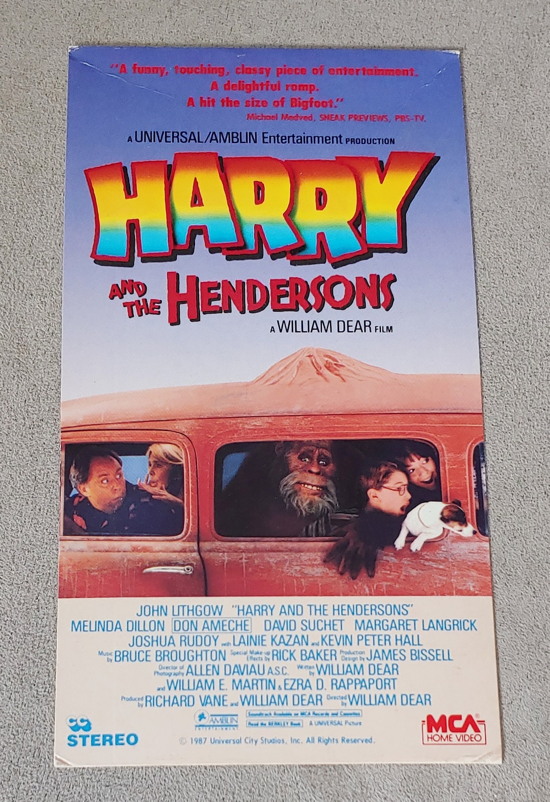 HARRY and the HENDERSONS (1987) - Repurposed Original VHS Sleeve to ...