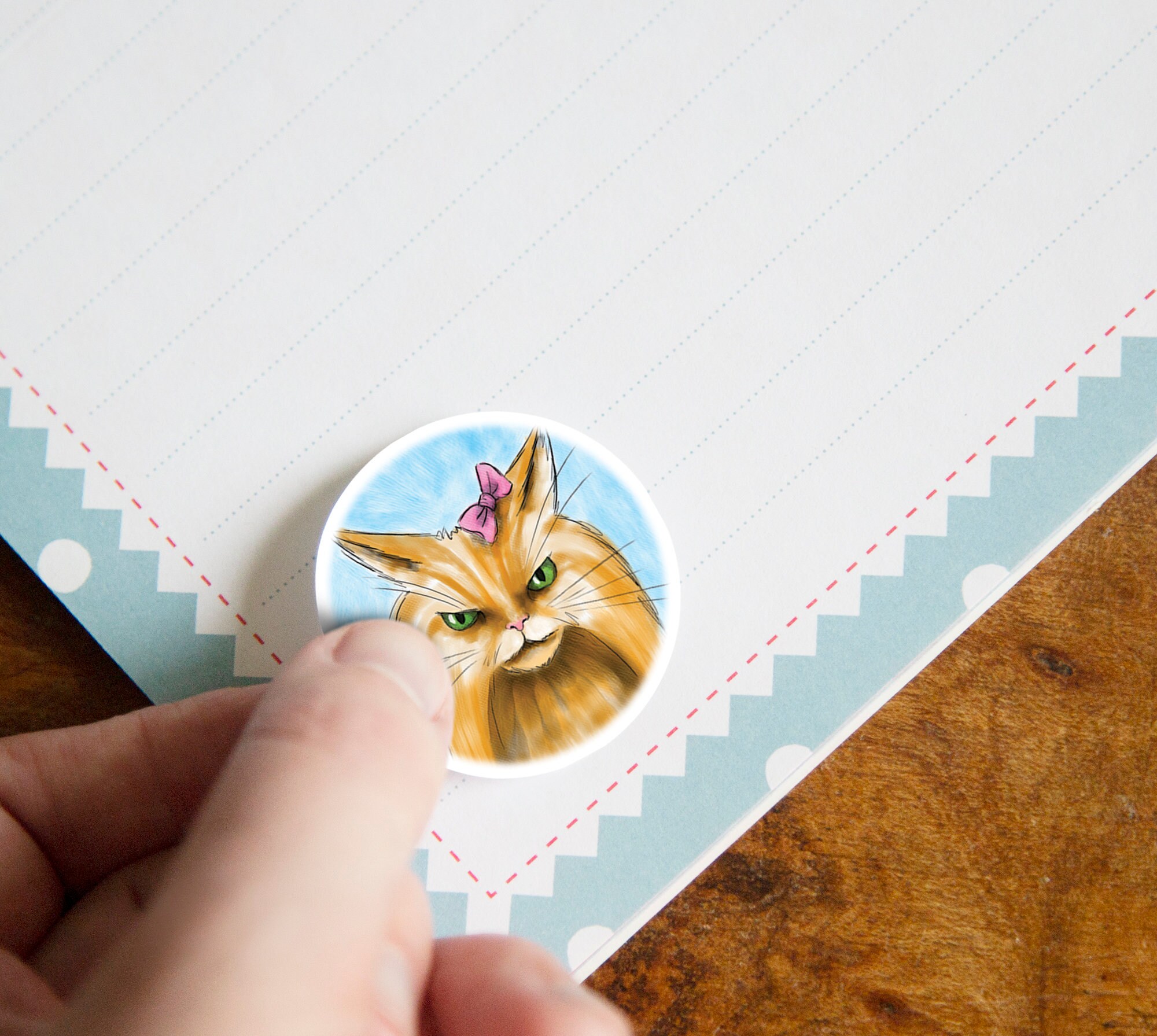 Watercolour illustration A6 Unamused Cats Sticker Sheet / Cat | Etsy