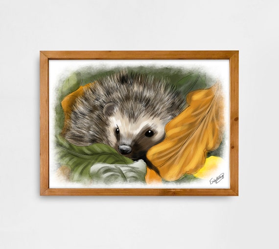 Colored Pencil European hedgehog *A5 Print* Drawing & Illustration etna ...