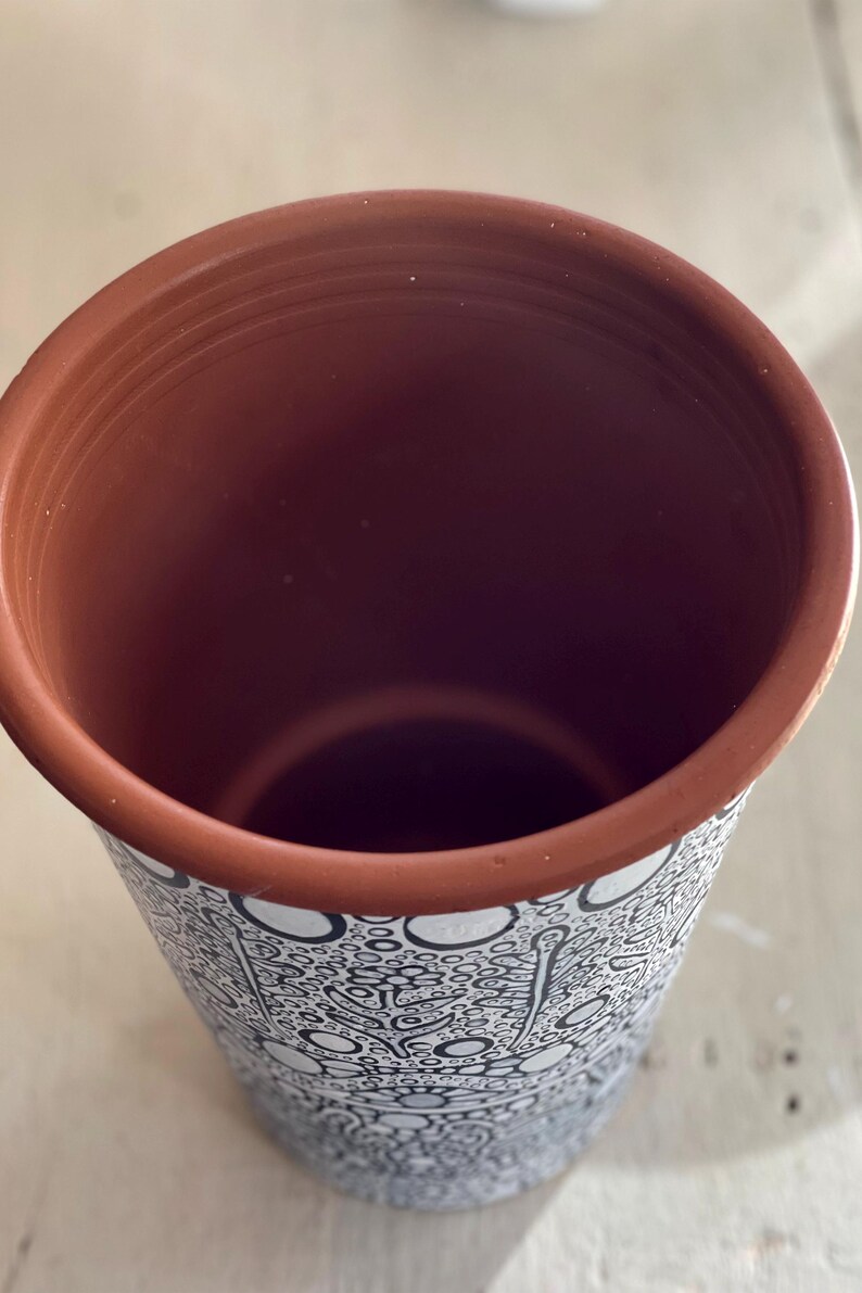 Hand Painted Flowerpot 6 Inch Opening Terracotta Pot - Etsy