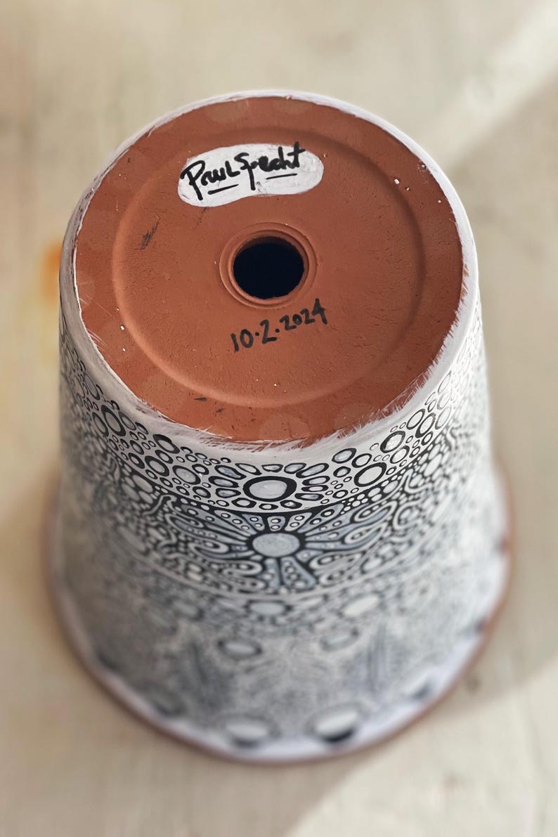 Hand Painted Flowerpot 6 Inch Opening Terracotta Pot - Etsy