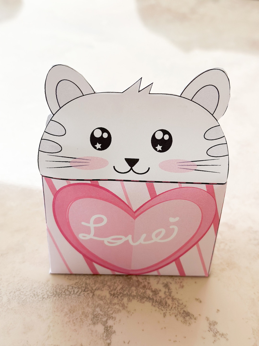 Party Favor Box, Cute Cat Favor Box(instant Digital Download), Cute Cat ...