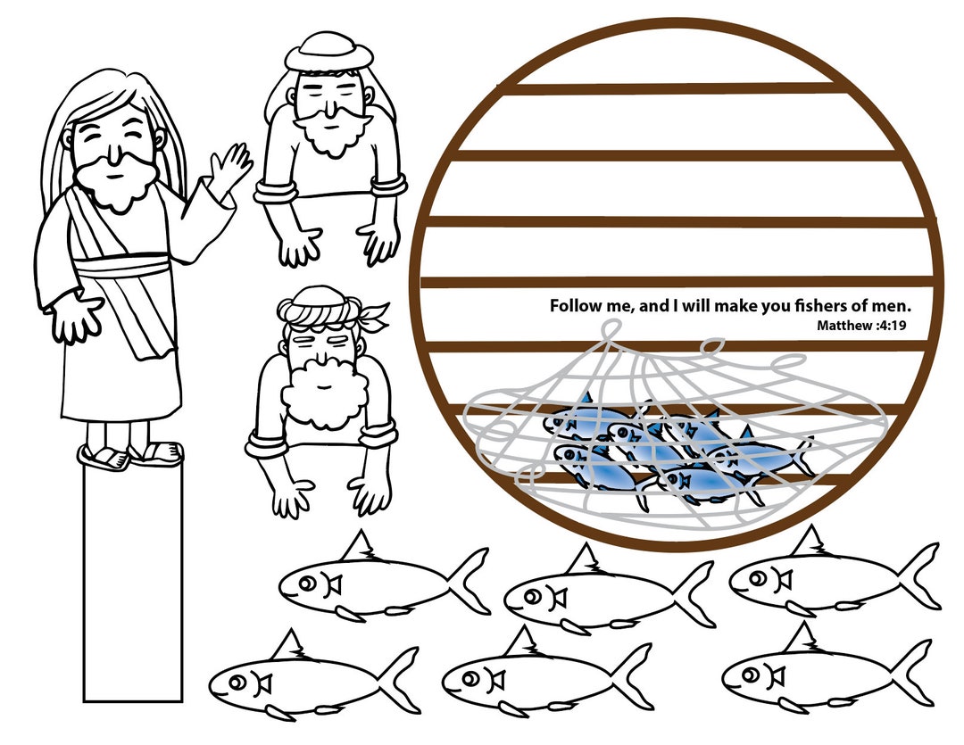 Jesus and Fisherman Bible Paper Craft - Etsy