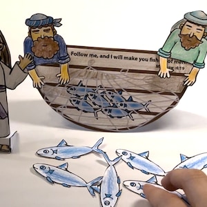 Jesus and Fisherman Bible Paper Craft - Etsy